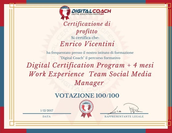 Certificato master digital marketing. m. colombo | PPT
