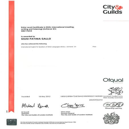 English Certificate | PDF