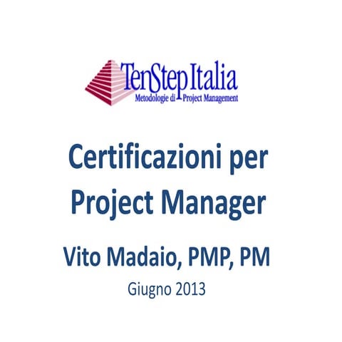 Certificazione della Professione Project Manager | PDF