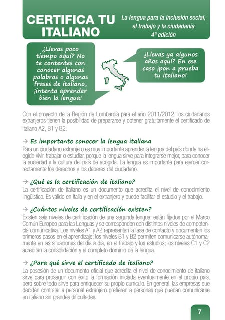 Certifica il Tuo Italiano. Rete di Cremona | PDF