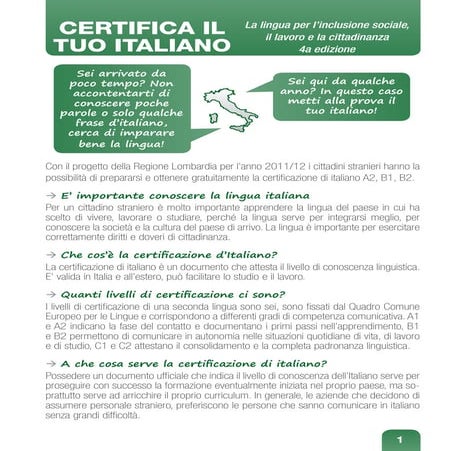 Certifica il tuo Italiano | PDF