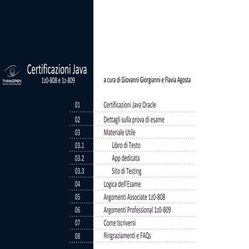 Certificazioni Java by Giovanni Giorgianni e Flavia Agosta | PPT