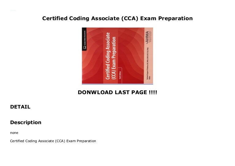 Certified Coding Associate (CCA) Exam Preparation