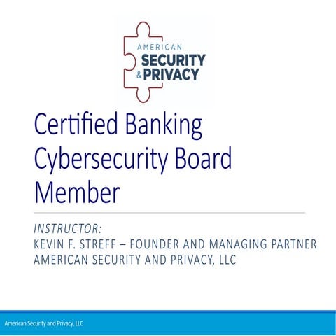 Certified Banking Board Member - Module 1 Powerpoint Presentation | PPTX