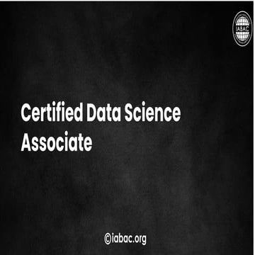 Certified Data Science Associate | IABAC | PDF