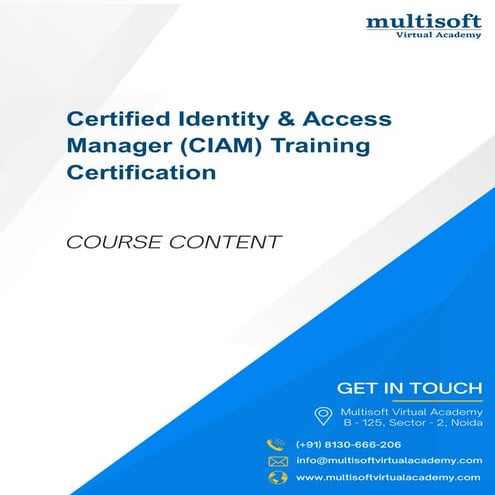 Certified Identity Access Manager (CIAM) Online Training | PDF