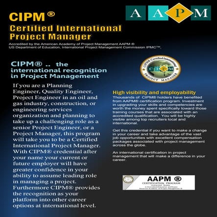 Certified International Project Manager CIPM | PDF