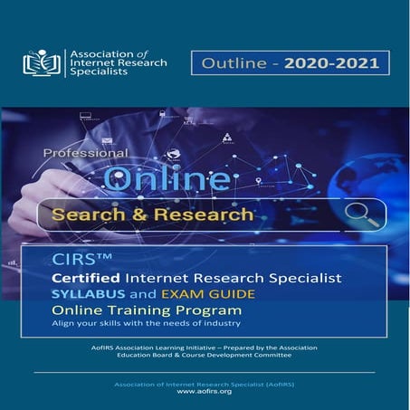 Certified Internet Research Specialist (CIRS™) Training Program ...