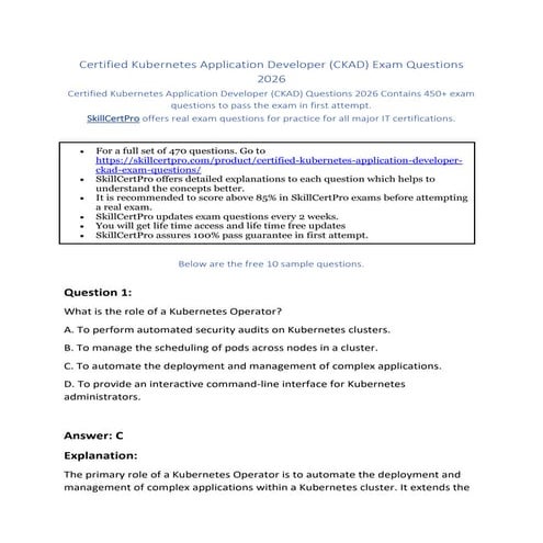 CKAD Cheat Sheet 2026 Last-Minute Review PDF | PDF