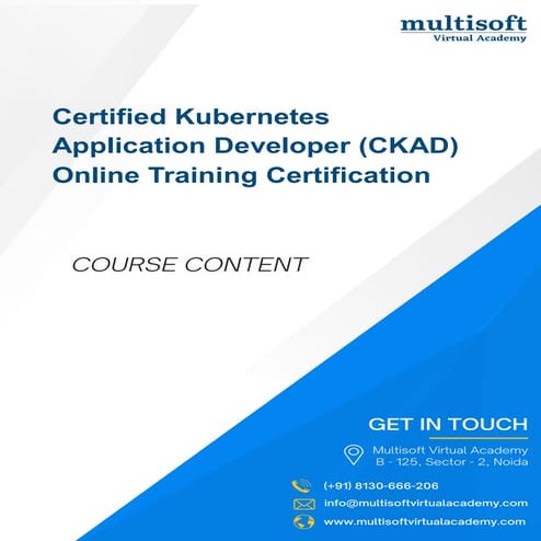 Certified Kubernetes Application Developer Ckad Online Training Certification Pdf 