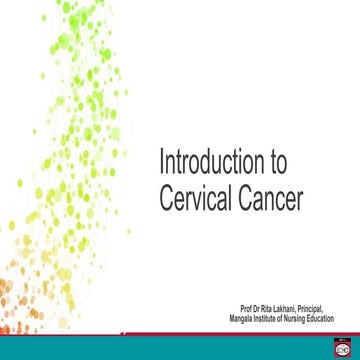 CERVICAL-CANCER-introduction, screening and prevention | PPTX