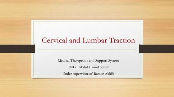 Cervical and Lumbar Traction | PPT