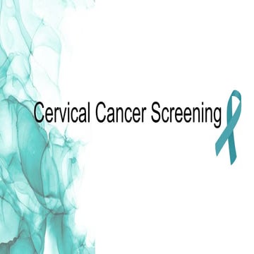 Cervical Cancer Lecture (Definition and Screening Guidelines) | PPTX