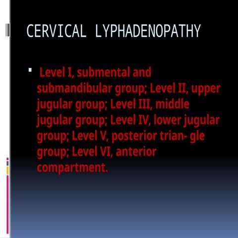 CERVICAL LYPHADENOPATHY ON USG AND CLASSIFICATION.pptx