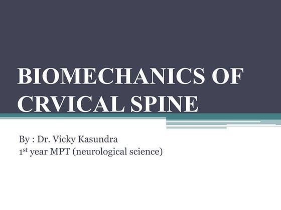 Anatomy and biomechanics of lumbar spine | PPT