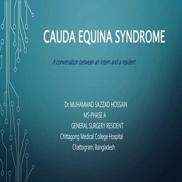 Cauda equina syndrome | PPTX