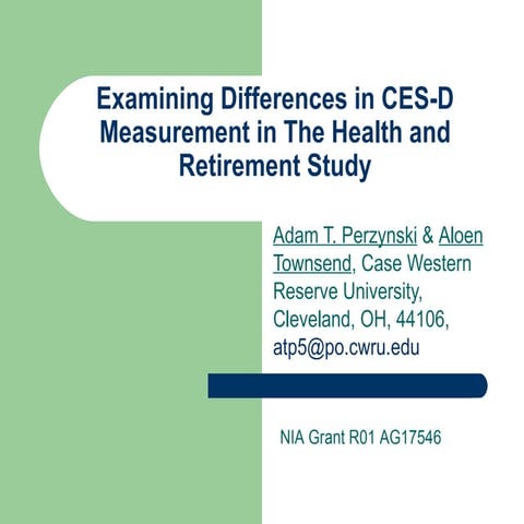 Examining Differences in CES-D Measurement in The Health and Retirement ...
