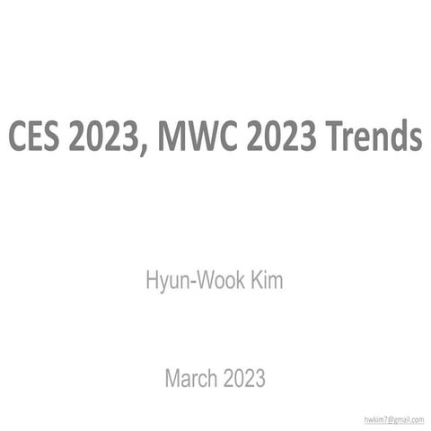 CES 2023, MWC 2023 Trends | PDF