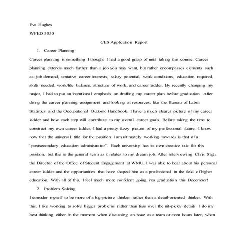 CES Application Report | PDF