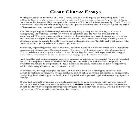 Cesar Chavez Essays | PDF