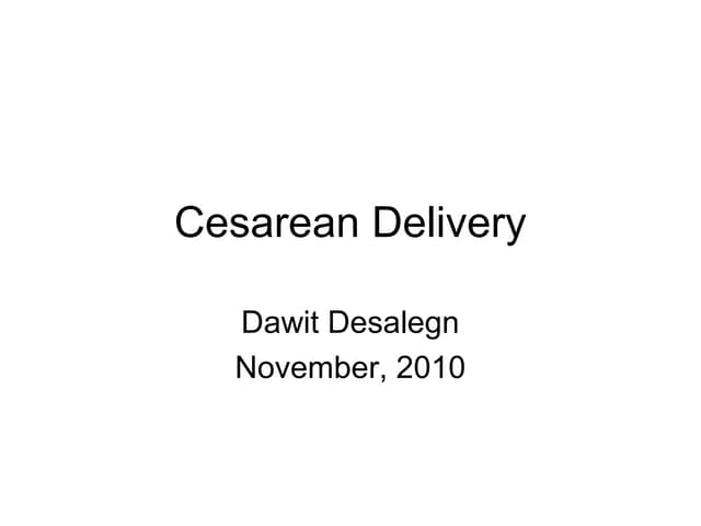 Caesarean section - indications and types | PPTX