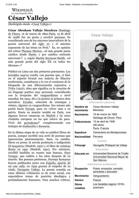 BIOGRAFIAS DE CÉSAR VALLEJO.ppdddjdjjdjdjdtx | PPTX | Poetry | Books ...