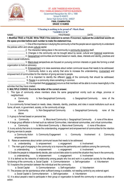 Module 6: PHILOSOPHY The human person in society | PDF