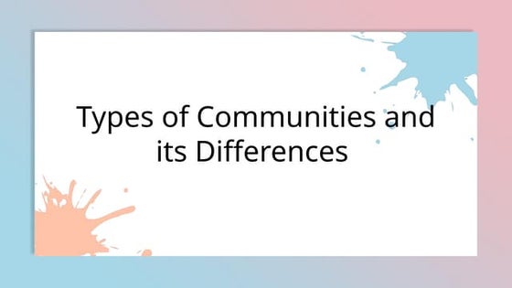 Concept of community | PPTX