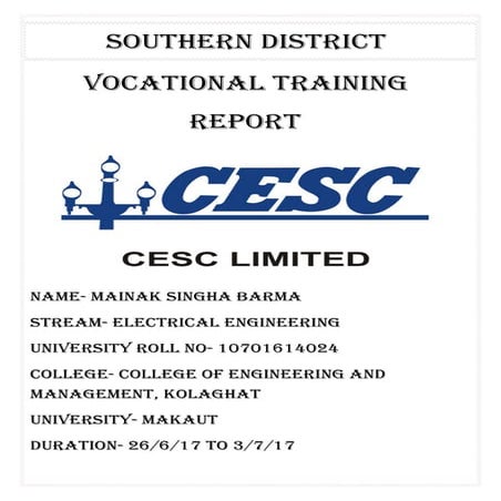 CESC LTD. TRAINING REPORT | PDF