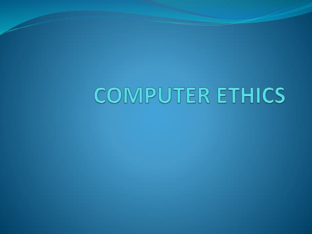 The 10 Commandments of Computer Ethics | PPT