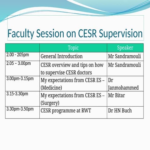 CESR overview and tips on how to supervise CESR doctors | PPTX