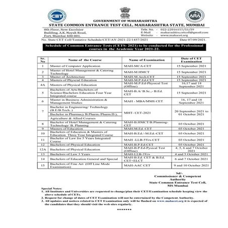 Cet exam schedule2021_finall | PDF