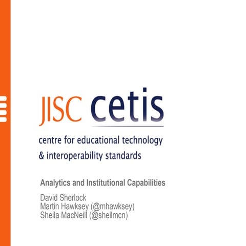 Cetis13 Analytics and Institutional Capabilities - Intro | PPT