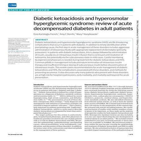 Cetoacidosis diabetica e hiperglucemia hiperosmolar | PDF