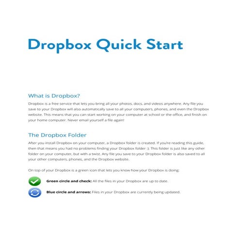 dropbox quick start | PDF