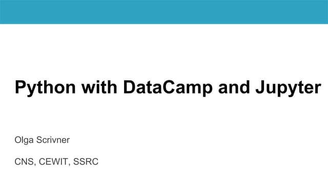 Crashcourse Python With Datacamp And Jupyter For Beginners Ppt 3864