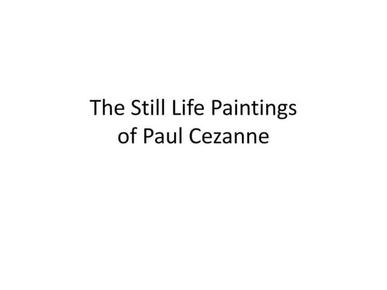 Cezanne's Paintings | PPT
