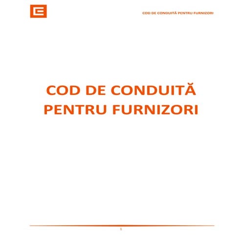 Codul de conduita pentru furnizori | PDF
