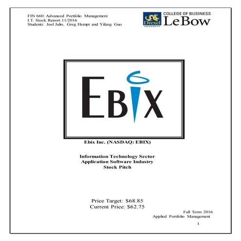 EBIX Presentation IT Sector | PDF