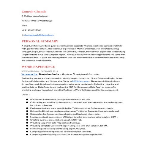 Imam Uddin; Resume Of Imam Uddin