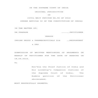 Written Arguments along with Affidavit before Patna High Court | PDF