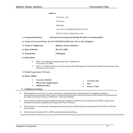 Bahiru CV.reviseduped | PDF