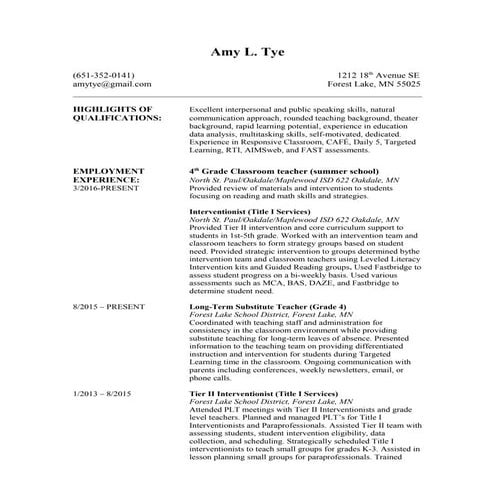 Resume 2016_teaching_ss | DOC