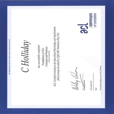 ACL Certificate | PDF