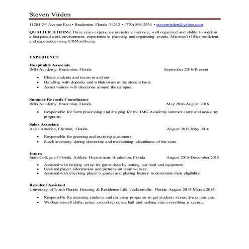 Steven Virden Resume | DOCX