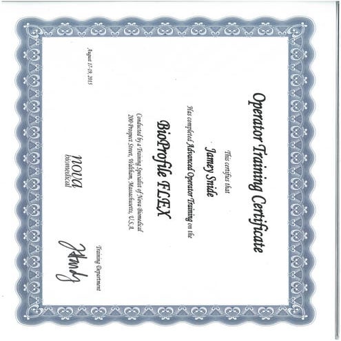 NOVA FLEX Operator Training Certificate | PDF