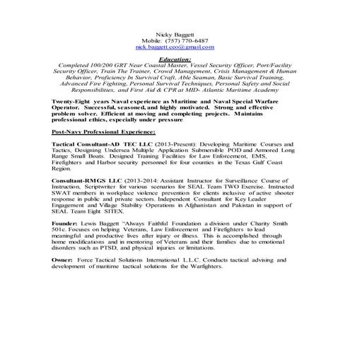 Blue Hawk resume Maritime CT | DOCX