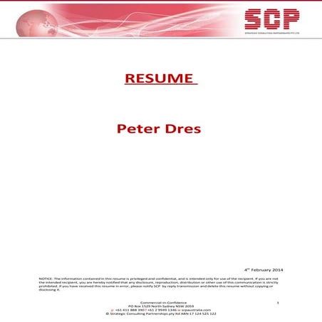 SCP - Resume - 2014 02 04 | PDF