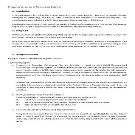 Synopsis of my career 2 | PDF