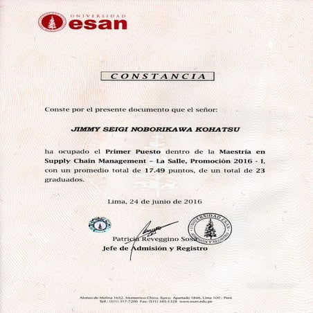 Constancia 1er puesto | PDF